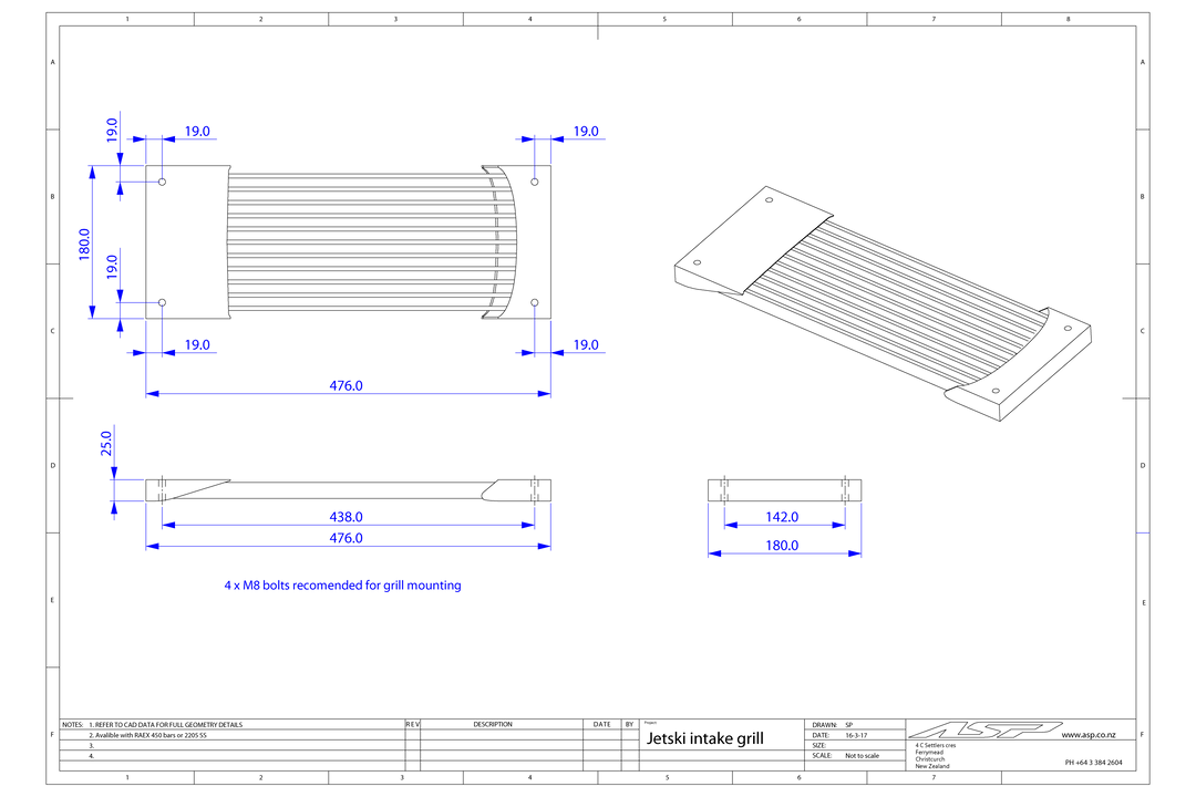 Jet unit grill – ASP Ltd