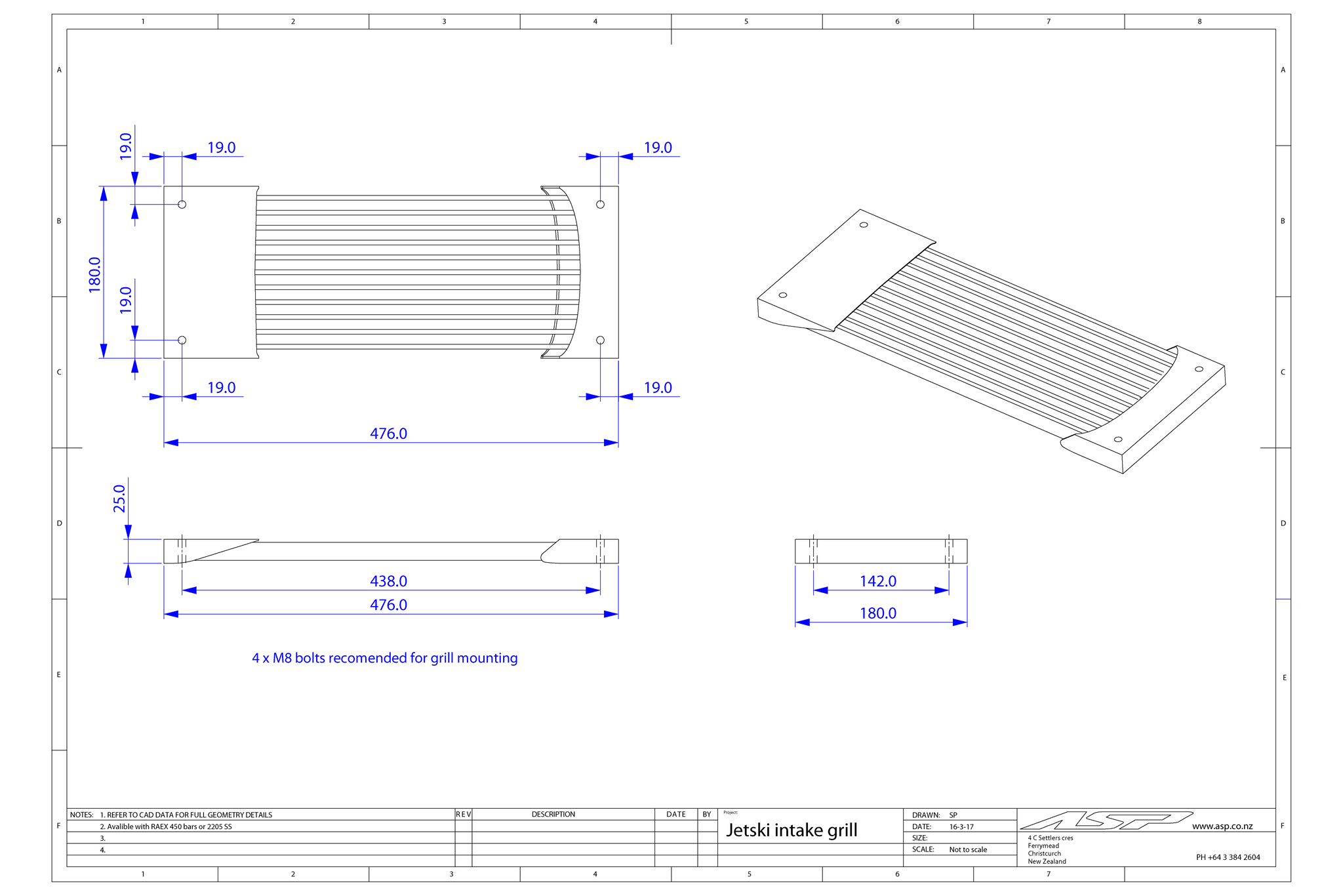 Jet unit grill – ASP Ltd